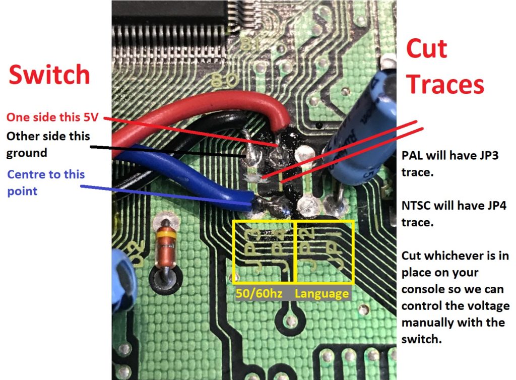 How to mod a Megadrive 50/60hz VA4 revision – Global Garage Australia